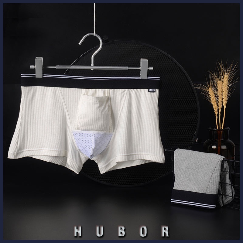 Men's Modal Thin Breathable Simple Separate Boxer Thread Boxer Briefs ...