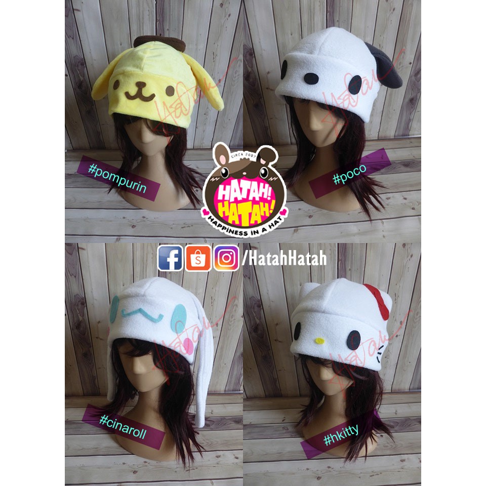 sanrio inspired hats pompompurin hello kitty pochaco cinnamoroll hat ...