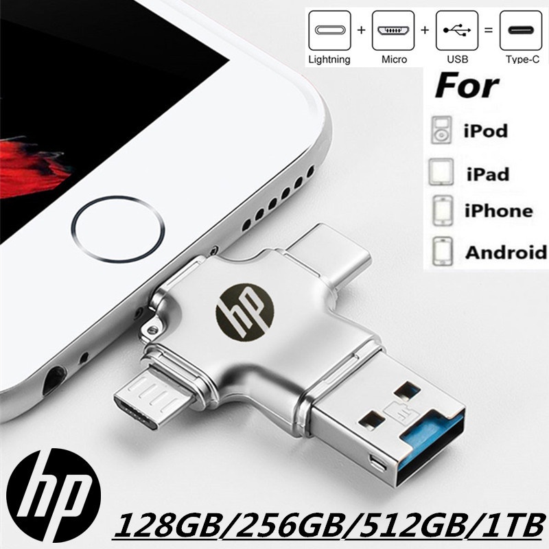 4 In 1 Flash Drive, USB 3.0 Memory Stick, 1TB/512GB/256GB/128GB OTG ...
