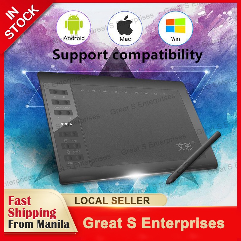 GSE VINSA 1060 Plus 10*6 inch Digital Graphic Tablets 8192 Pressure ...