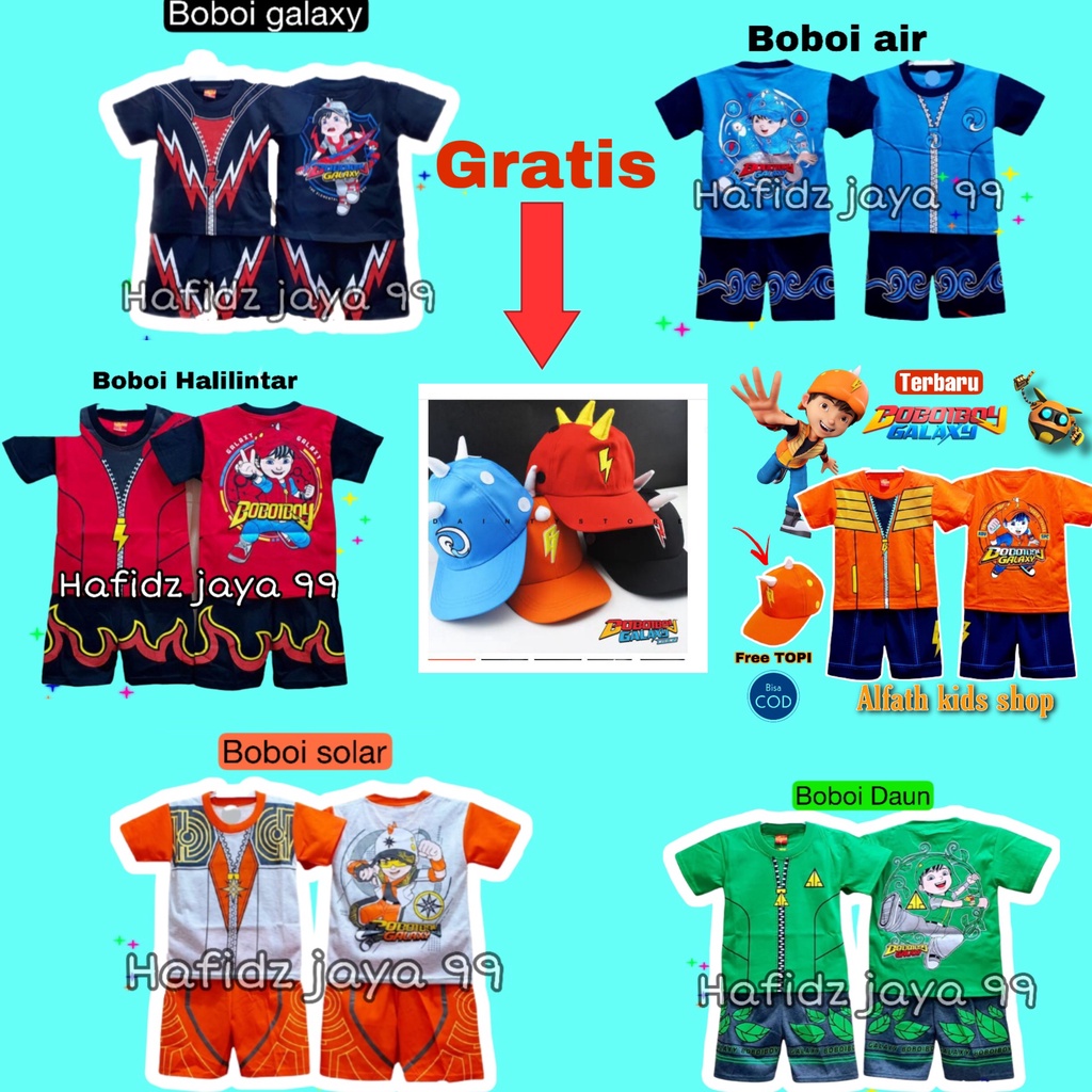 Boboiboy Children Clothes Costume SET Hat / STELAN BOBOBOY Children ...