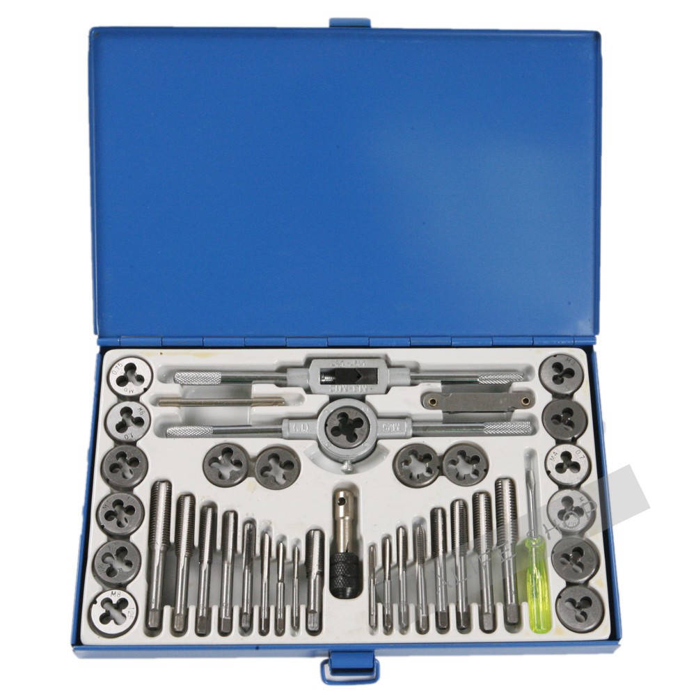 40-Piece Tap and Die Set-Includes SAE Inch and Metric Sizes, Threading ...