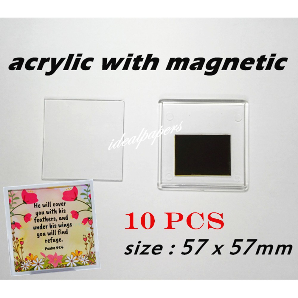 10 pcs Square Acrylic Ref Magnet Photo Insert Souvenir blank | Shopee ...