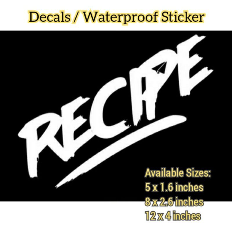 Decals Recipe Sticker Waterproof Machine Cut No Background with ...
