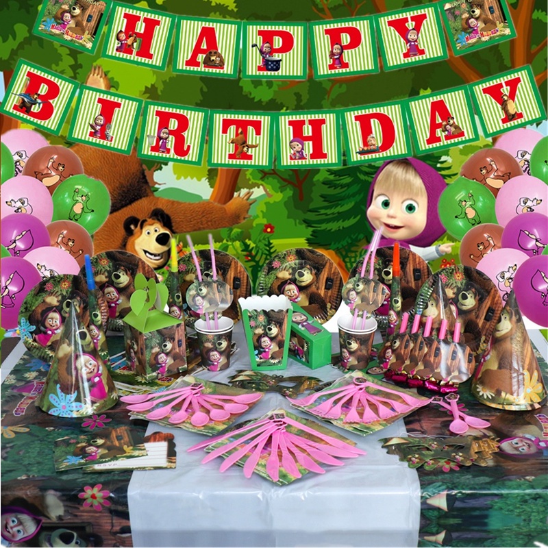 Masha And The Bear Themed Party Decorations Masha And The Bear Cake