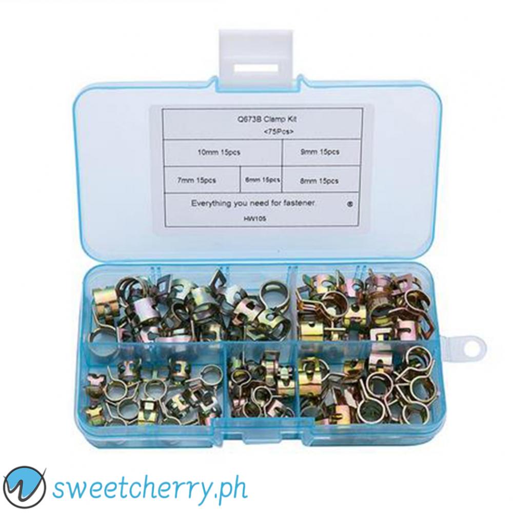 75PCS motorcycle spring clip fuel hose clip spring hose clip air hose ...