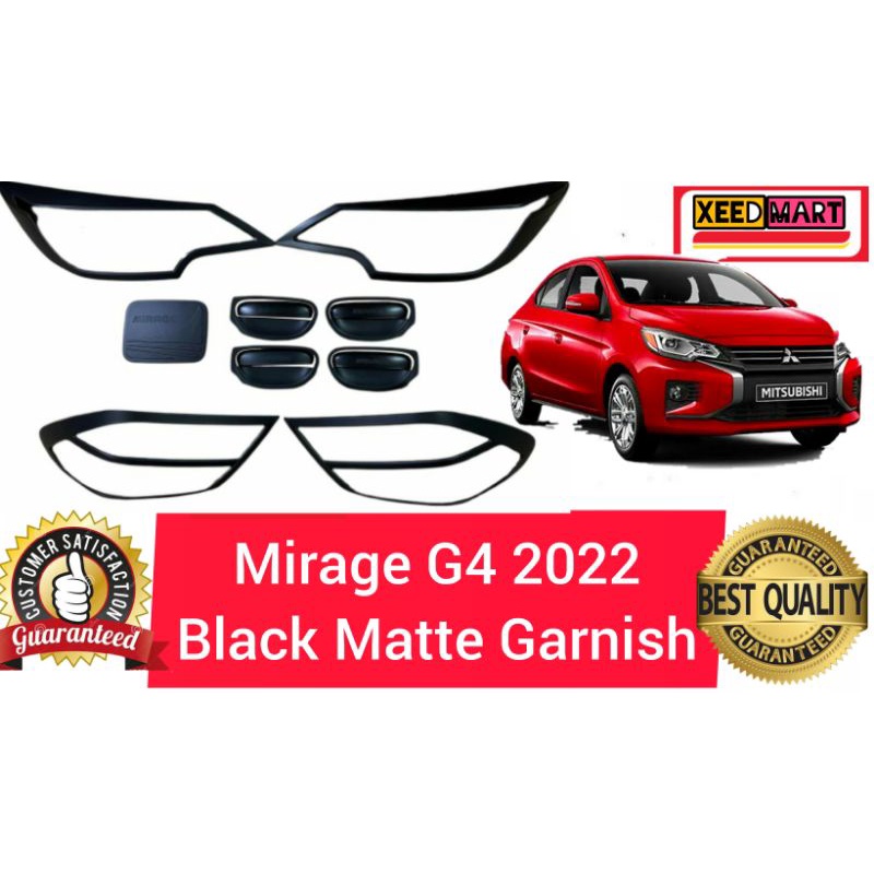 Mitsubishi Mirage G4 2022 Model Black Matte Combo Garnish set | Shopee ...