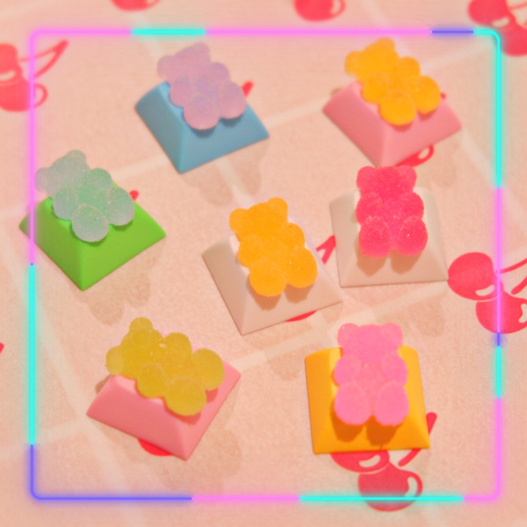 Gummy Bear Artisan Kawaii Keycaps for Mechanical Keyboard | Shopee ...
