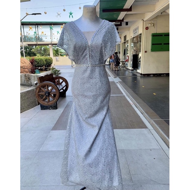 GRAY MOTHER OF THE BRIDE/NINANG/PRINCIPAL SPONSOR GOWN | Shopee Philippines