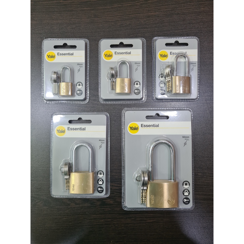 Yale Essential Padlock YE1 Long Shackles - 20mm / 25mm / 30mm / 40mm / 50mm | Shopee Philippines