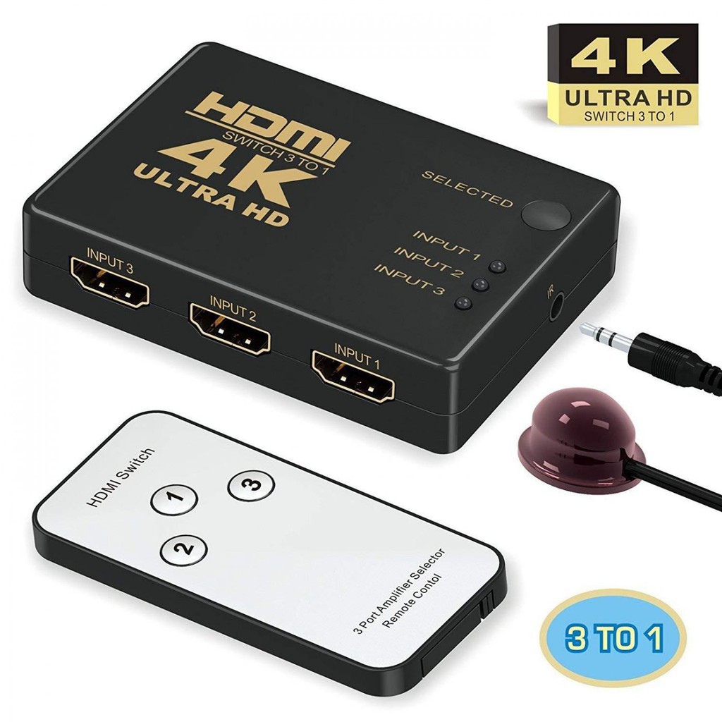 YOUBO HDMI Switcher Hub Selector Splitter Auto Switch with Remote ...