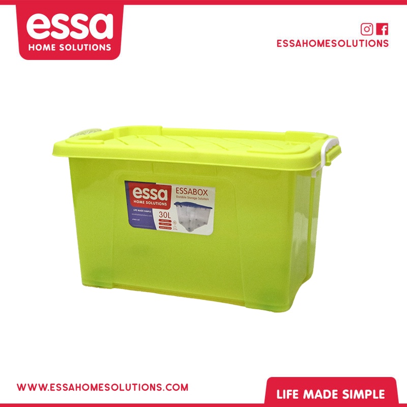 Essa Home Solutions Colored Storage Box (Plastic Organizer, Transparent ...
