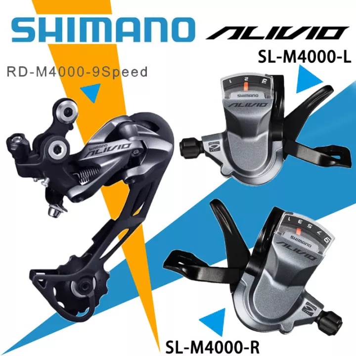 Shimano Alivio M4000 9 Speed Shifter Groupset Rear Derailleur rd MTB Mountain Bike Bicycle Part ...