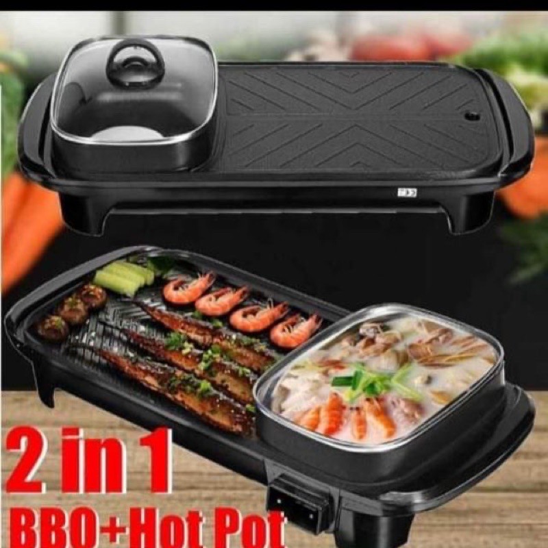 2in1 BBQ+hotpot samgypsal griller multipurpose cooker | Shopee Philippines