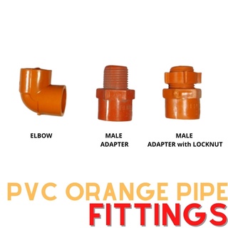 PVC Orange Pipe Fittings 1/2" Elbow/ Male Adapter / Male Adapter with ...