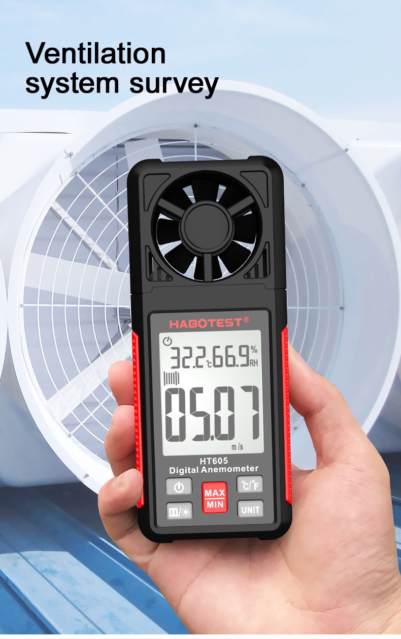 Digital Anemometer Waterproof Wind Speed Gauge Meter Measures Wind ...