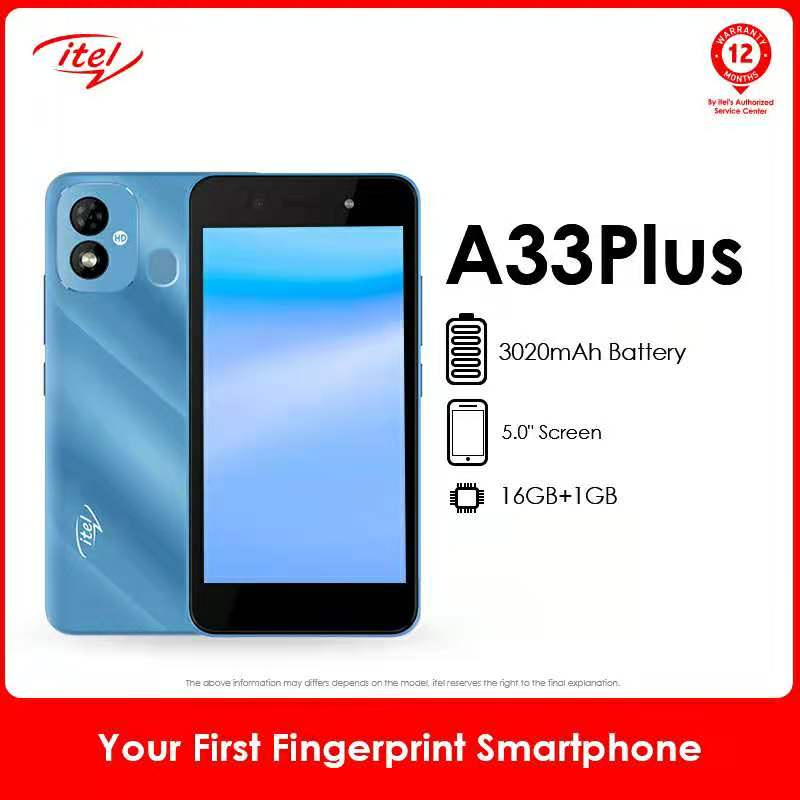 Itel A33 Plus Smart Phone |16GB ROM/1GB RAM | 5'' HD screen| 3020 Mah | Shopee Philippines