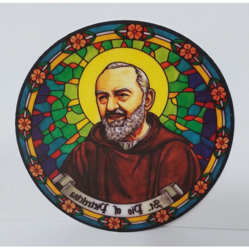 ST. PADRE PIO OF PIETRELCINA (A Stained Glass Sticker Suncather ...