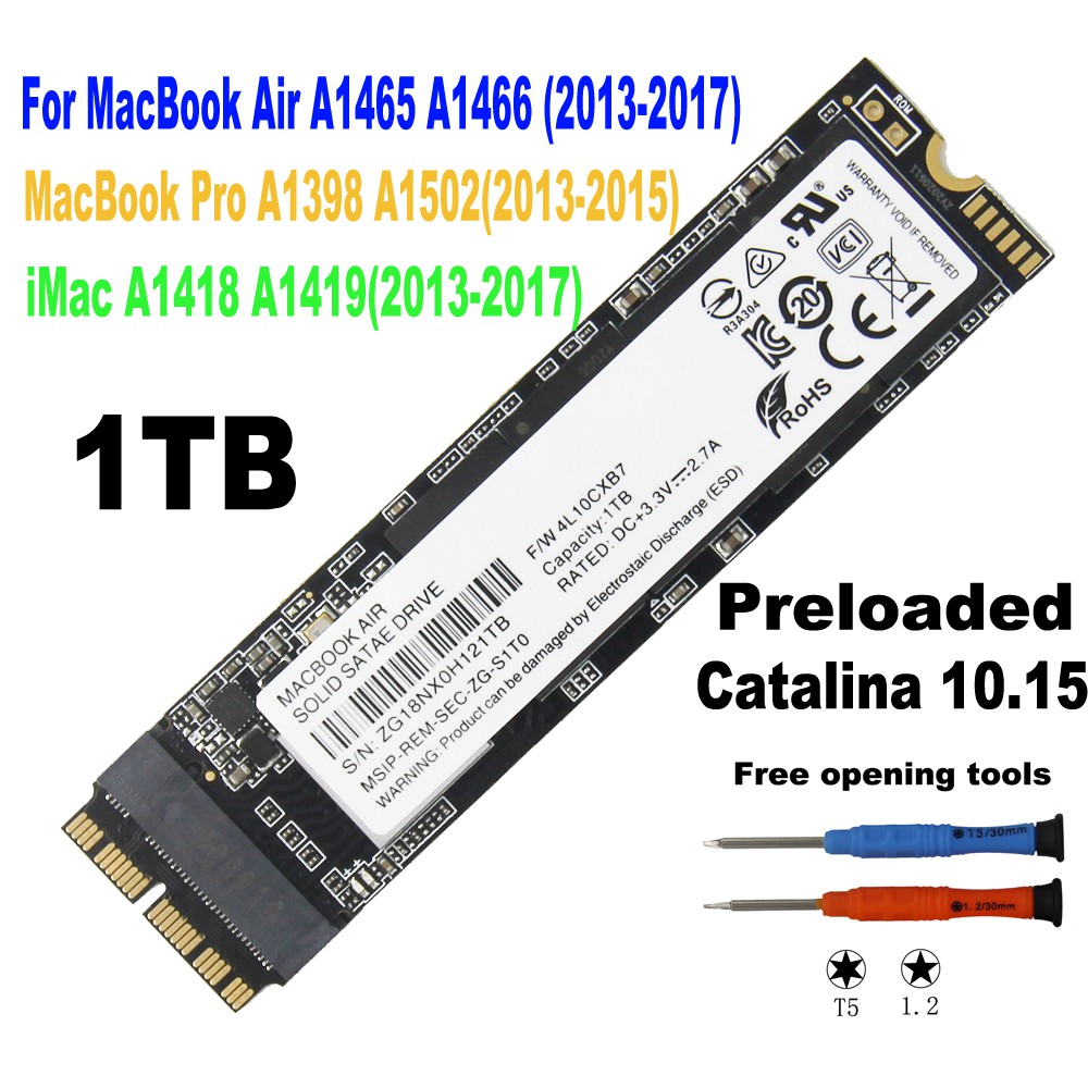 1TB SSD for 2013 2014 2015 MacBook Air A1465 A1466 MacBook Pro A1502 ...
