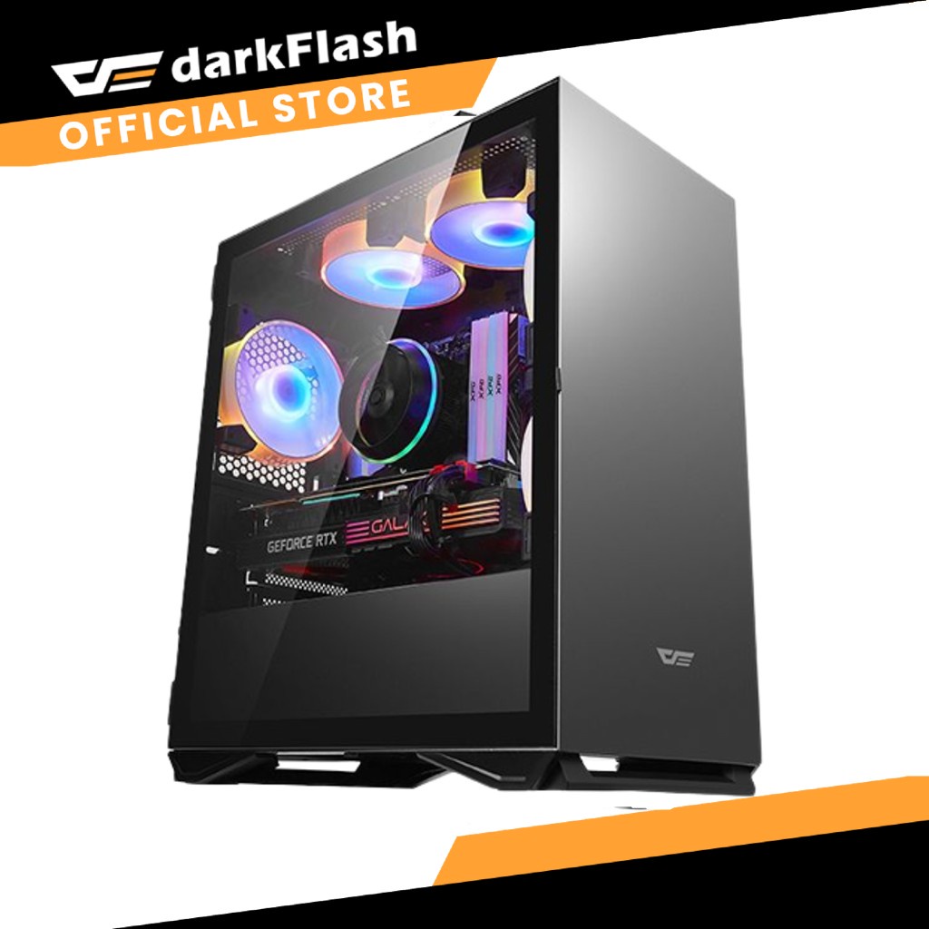 darkFlash DLM 22 Black LUXURY M-ATX Door Opening of Tempered Glass | Shopee Philippines