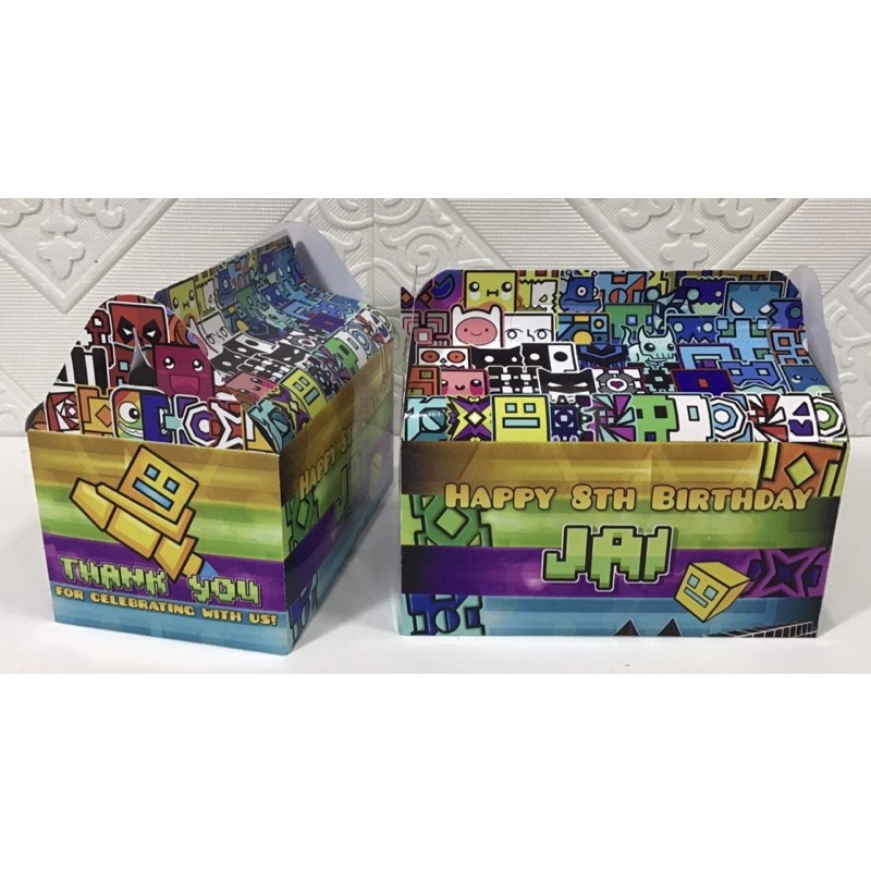 Personalized Geometry Dash Theme Party Needs Give Aways | Shopee ...