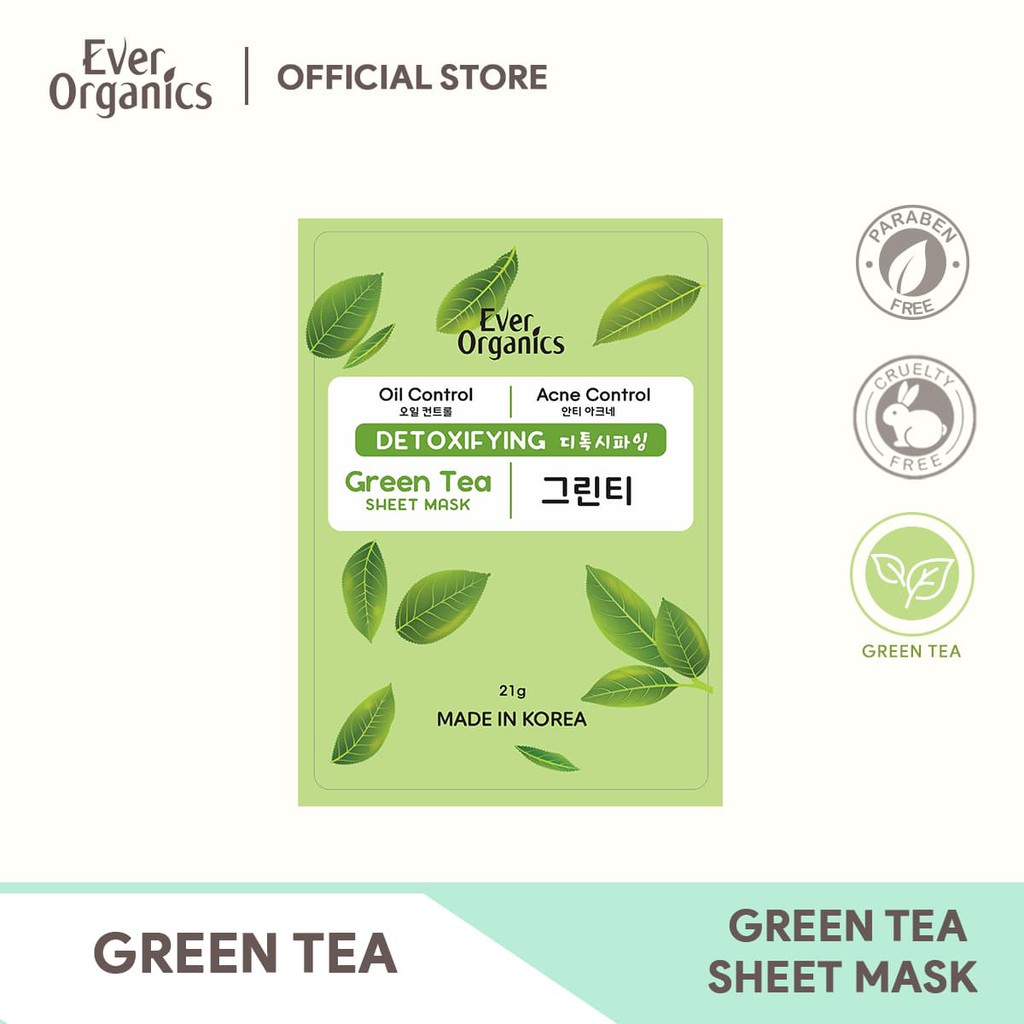 Ever Organics Green Tea Sheet Mask (Singles) | Shopee Philippines