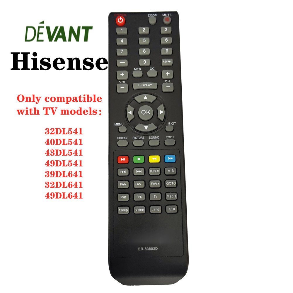 Hisense DEVANT ER-83803D REMOTE CONTROL 32DL541/ 40DL541/ 43DL541 ...