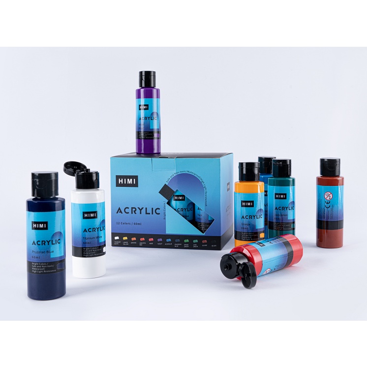 MIYA Himi Acrylic Paint Set HIMI 24 Colors/Bottles (60ml,2 oz) Non ...