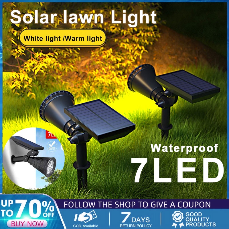 7 LED Solar Light Garden Lamp Outdoor Lighting Spotlight Lawn Lights ...
