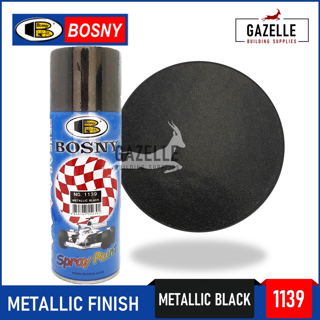 Bosny Metallic Finish Acrylic Spray Paint - 1139 Metallic Black ...