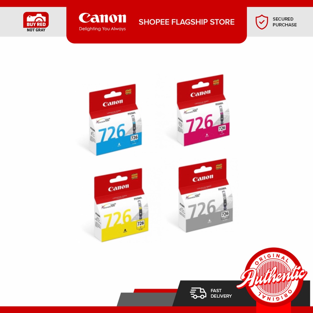 Canon CLI-726 Ink Cartridge (Cyan, Magenta, Yellow, Gray) | Shopee ...