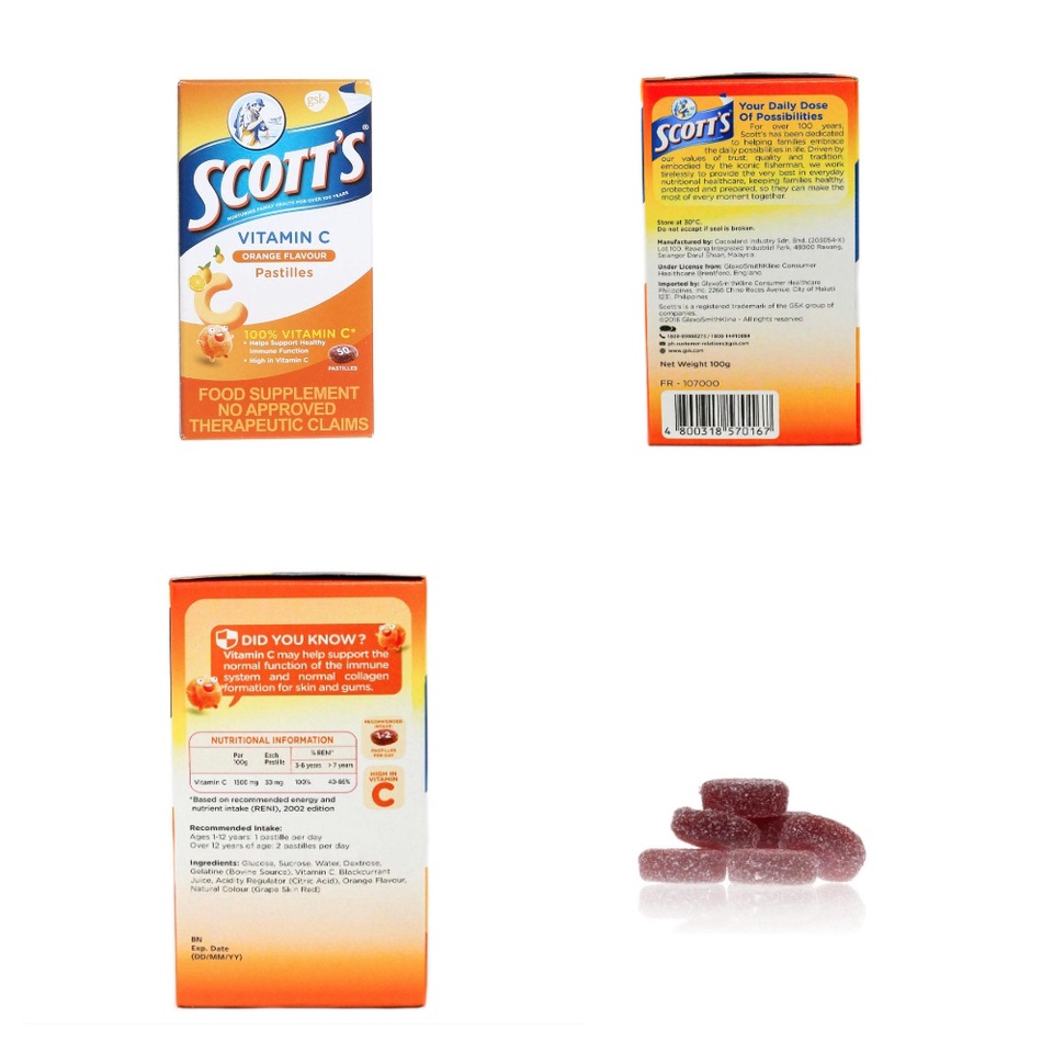 [Fresh Stocks Arrived] Scott’s Vitamin C Pastilles Kids Supplement ...