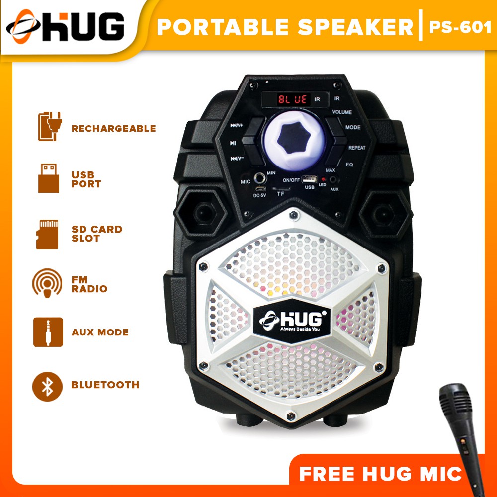 Hug Portable Bluetooth Speaker With Microphone (w/ USB, AUX, FM Radio ...