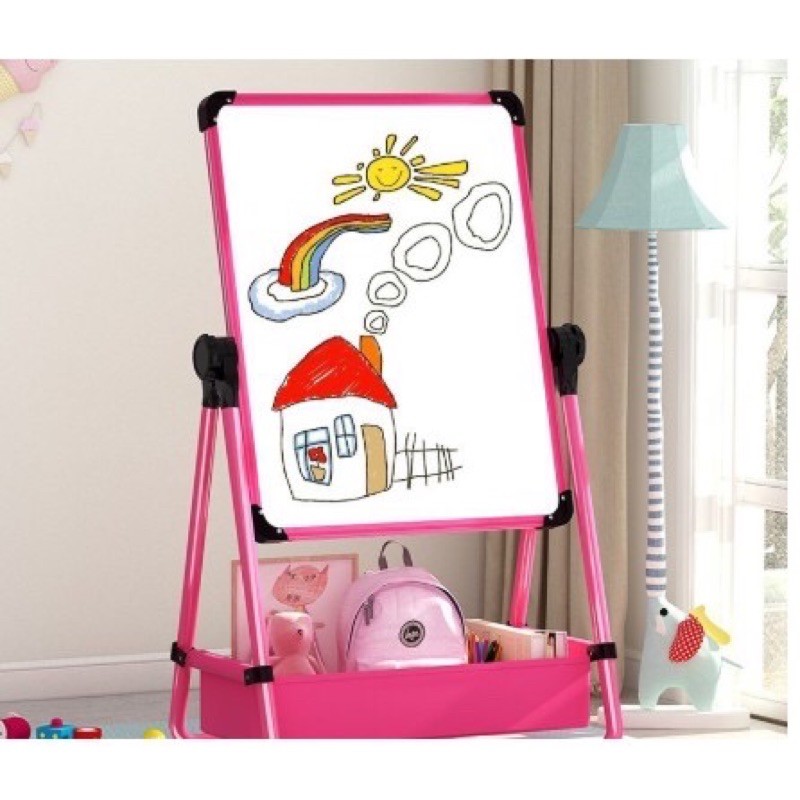kids art drawing board whiteboard & blackboard Double sided stand ...