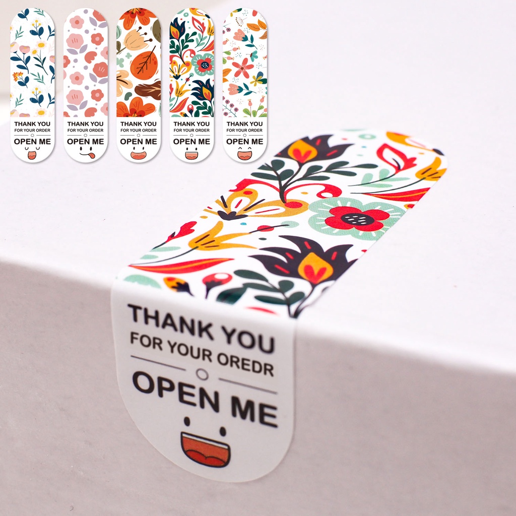 100Pcs/pack Thank You for Your Order Sticker for Seal Labels Floral ...