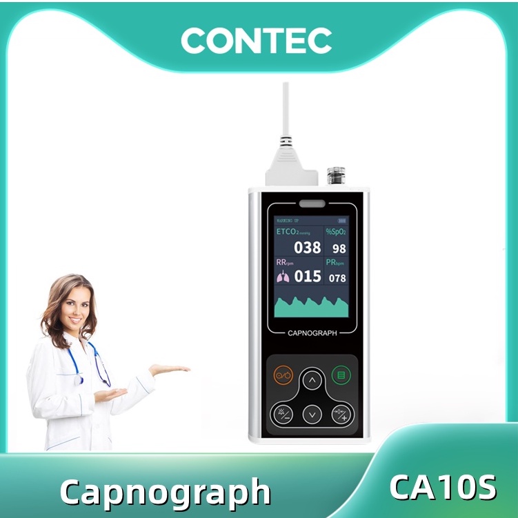 CONTEC CA10S Sidestream Capnograph End-tidal ETCO2 with RESP SPO2 PR ...