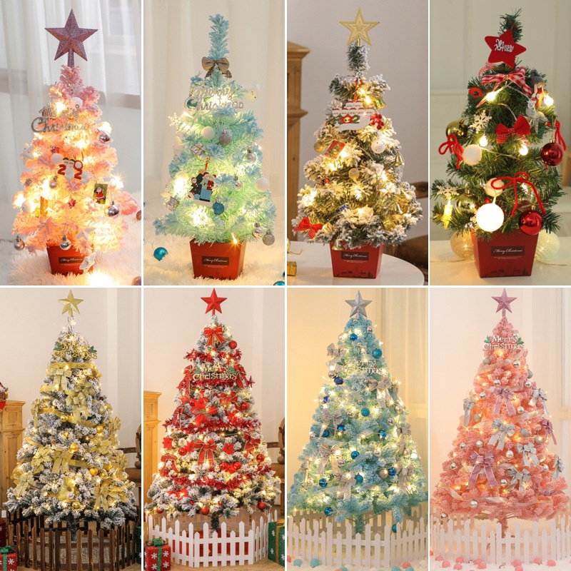 5ft 6ft Christmas Tree Set 2ft 3ft 4ft Flocking Tree PVC Tree Hotel ...