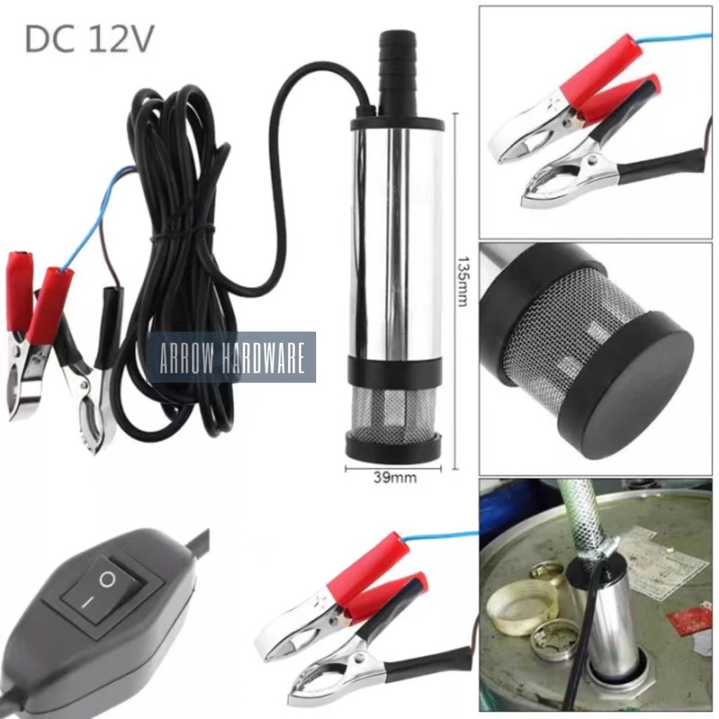 38mm DC 12V Water Oil Diesel Fuel Transfer Pump Submersible Pumps Car ...