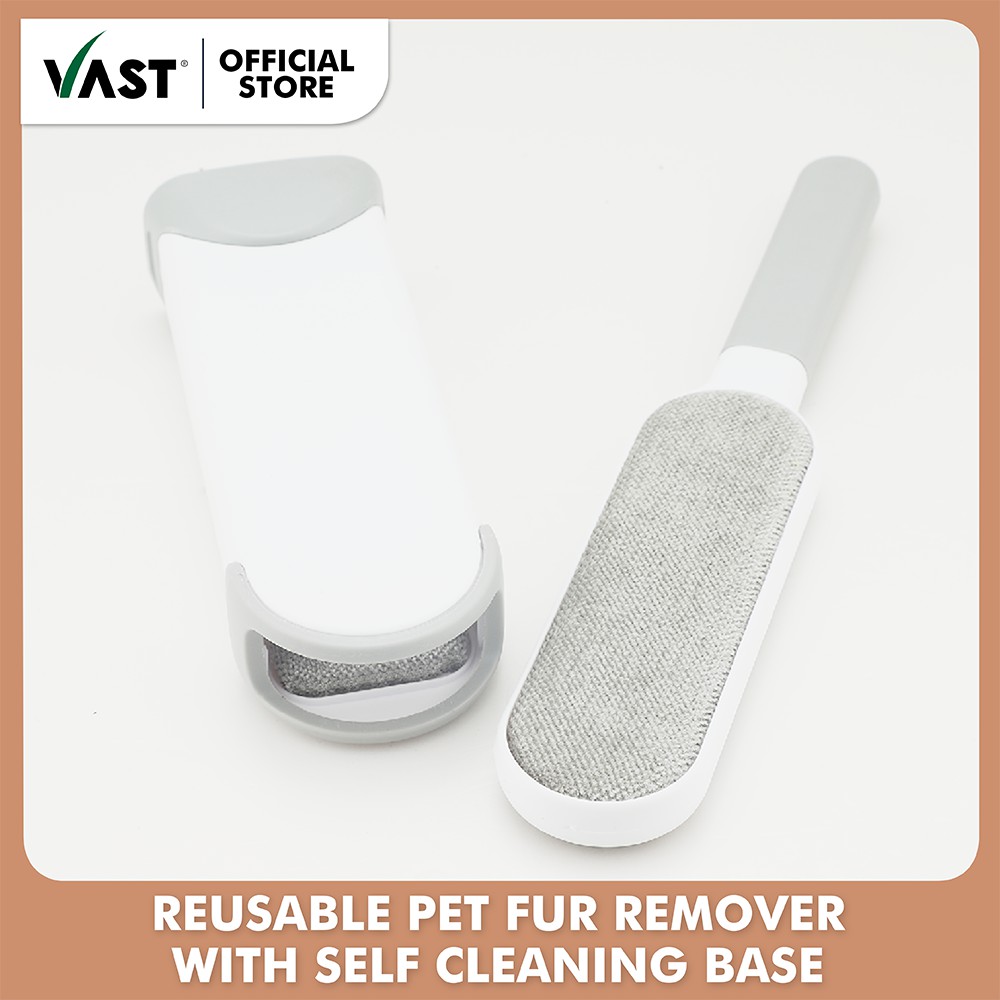 REUSABLE PET FUR REMOVER WITH SELF CLEANING BASE | WHITE | Shopee ...