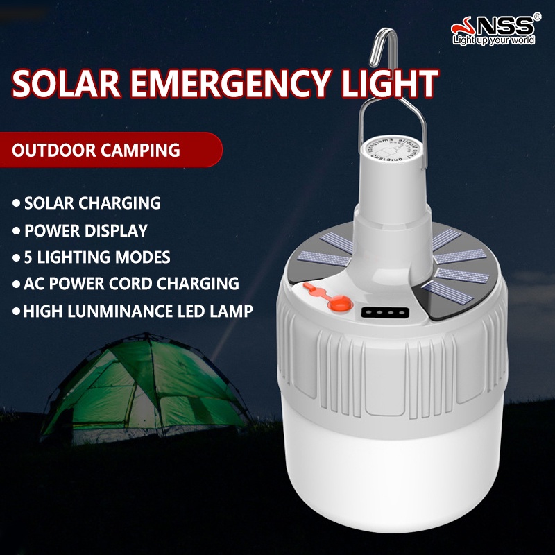 NSS solar bulb indoor LED solar bulb outdoor warm light IP55 waterproof ...