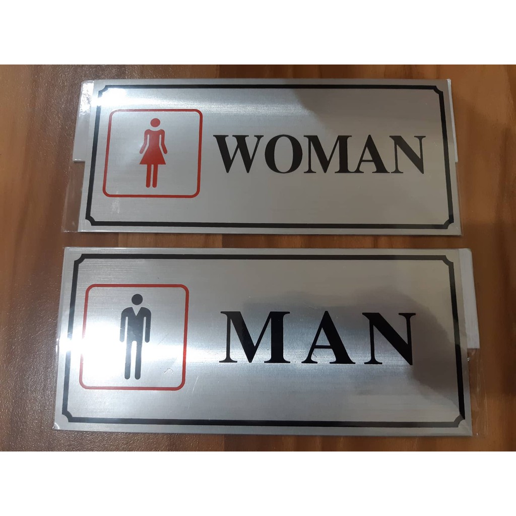 Bathroom Signage Male / Female Comfort Room Sign Man / Woman Stainless ...
