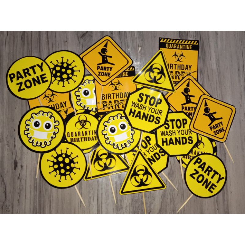 Quarantine Theme Cupcake topper 24pcs | Shopee Philippines