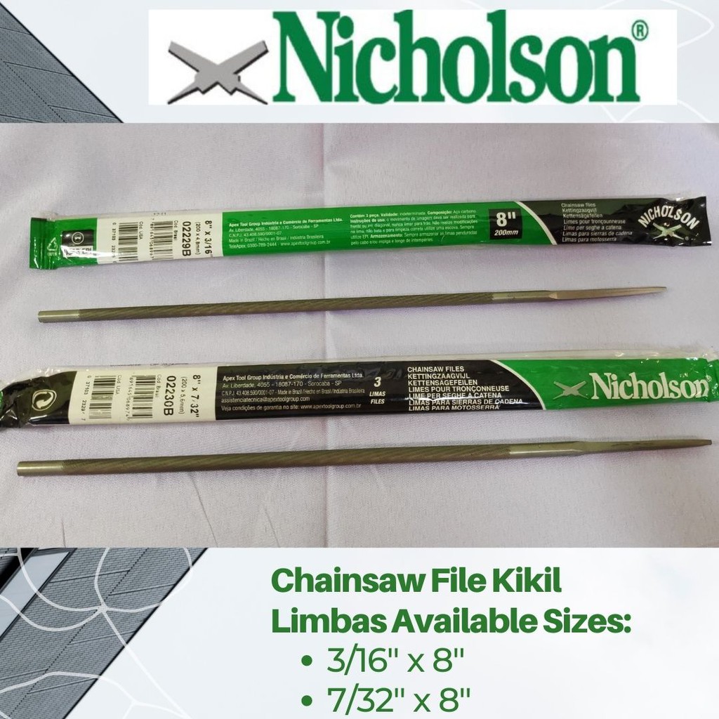 Chainsaw File - Kikil Limbas Sharpener Round File - Sizes 3/16" x 8 ...