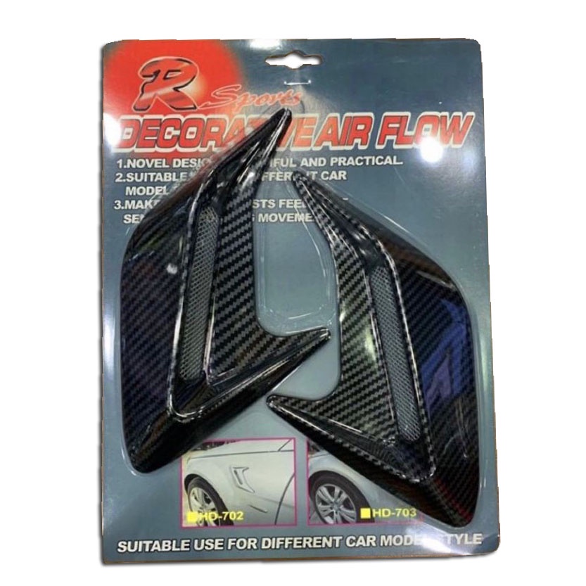 2Pcs DIY Car Auto Decorative Side Vent Air Flow Guard Intake Universal ...