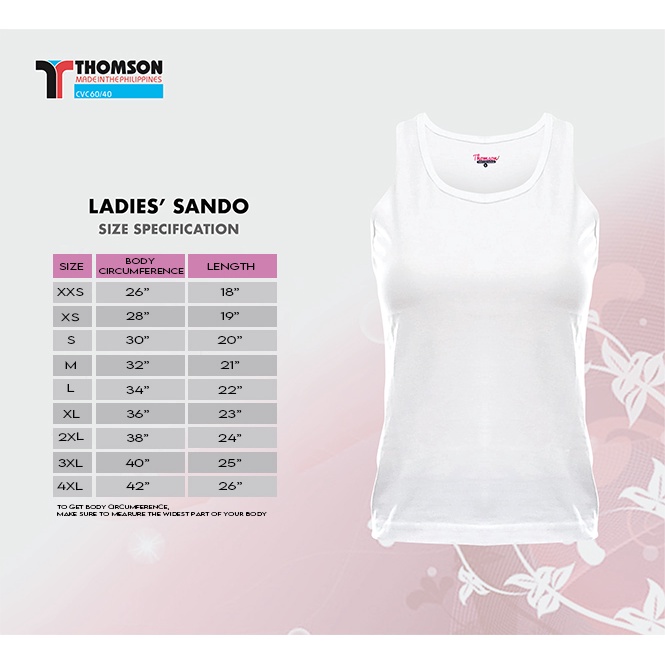 THOMSON LADIES' / GIRLS' SANDO / TANKTOP / INNERWEAR | Shopee Philippines