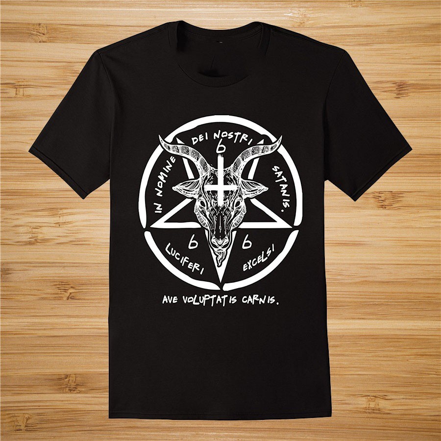 Baphomet Tshirt Sigil Of Satan The Goat Head God Shirt Mens 100