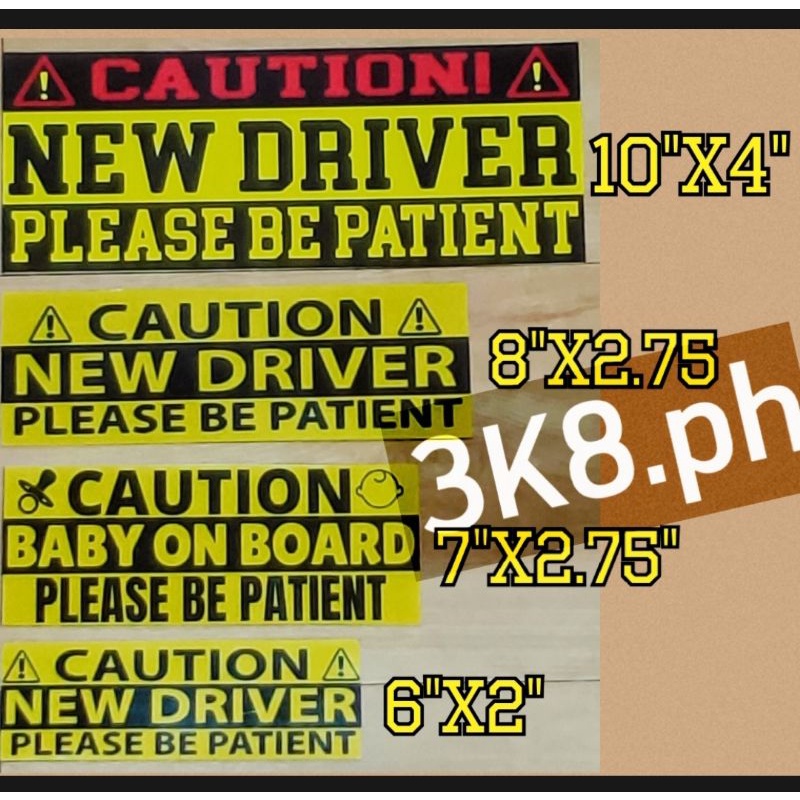 Magnetic Car Stickers CAUTION | New Driver, Student Driver, Female ...