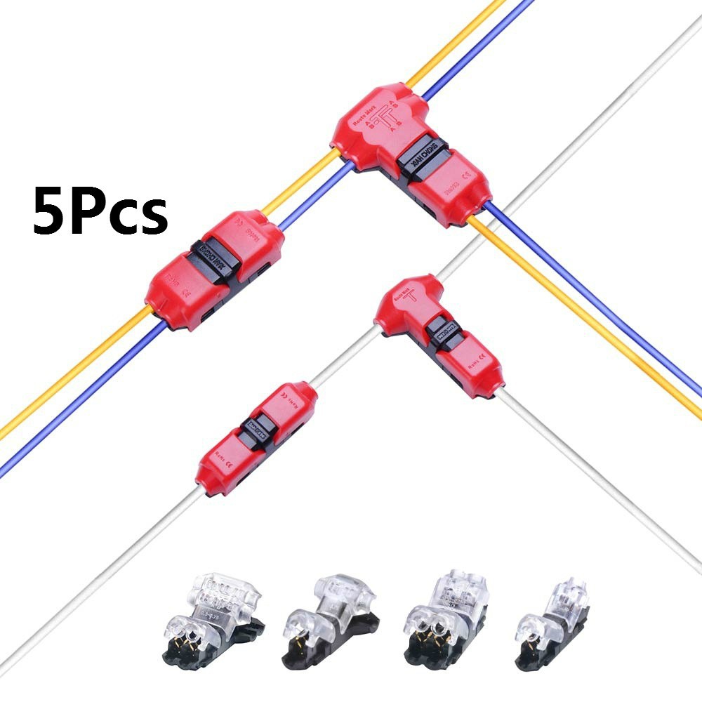 5pcs I/T type 1pin 2pin Quick Splice Scotch Lock Wire Connector for ...