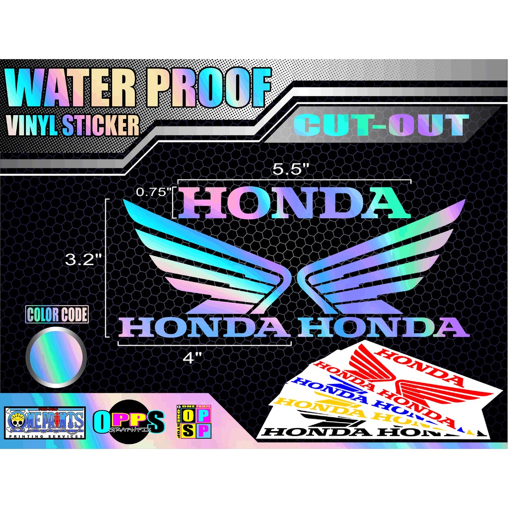 honda sticker cut out for honda motorcyles WATERPROOF VINYL STICKER ...