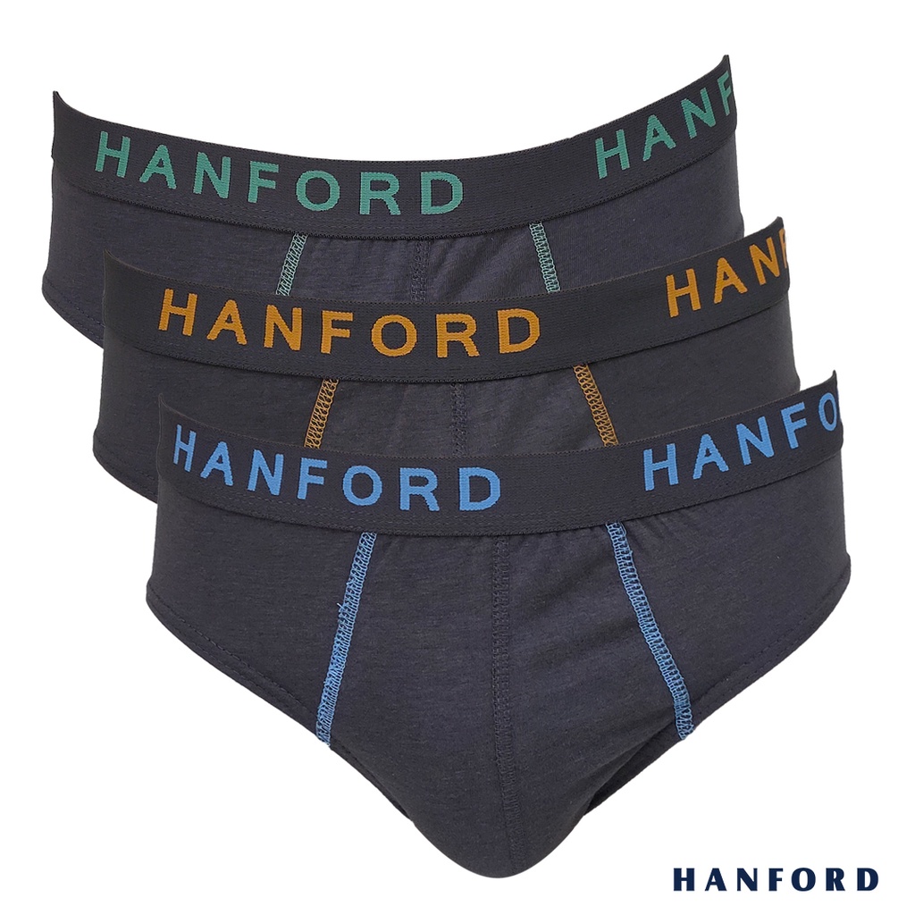 Hanford Men Regular Cotton Briefs Trevor/Snazzy - Forged Iron (3in1 ...